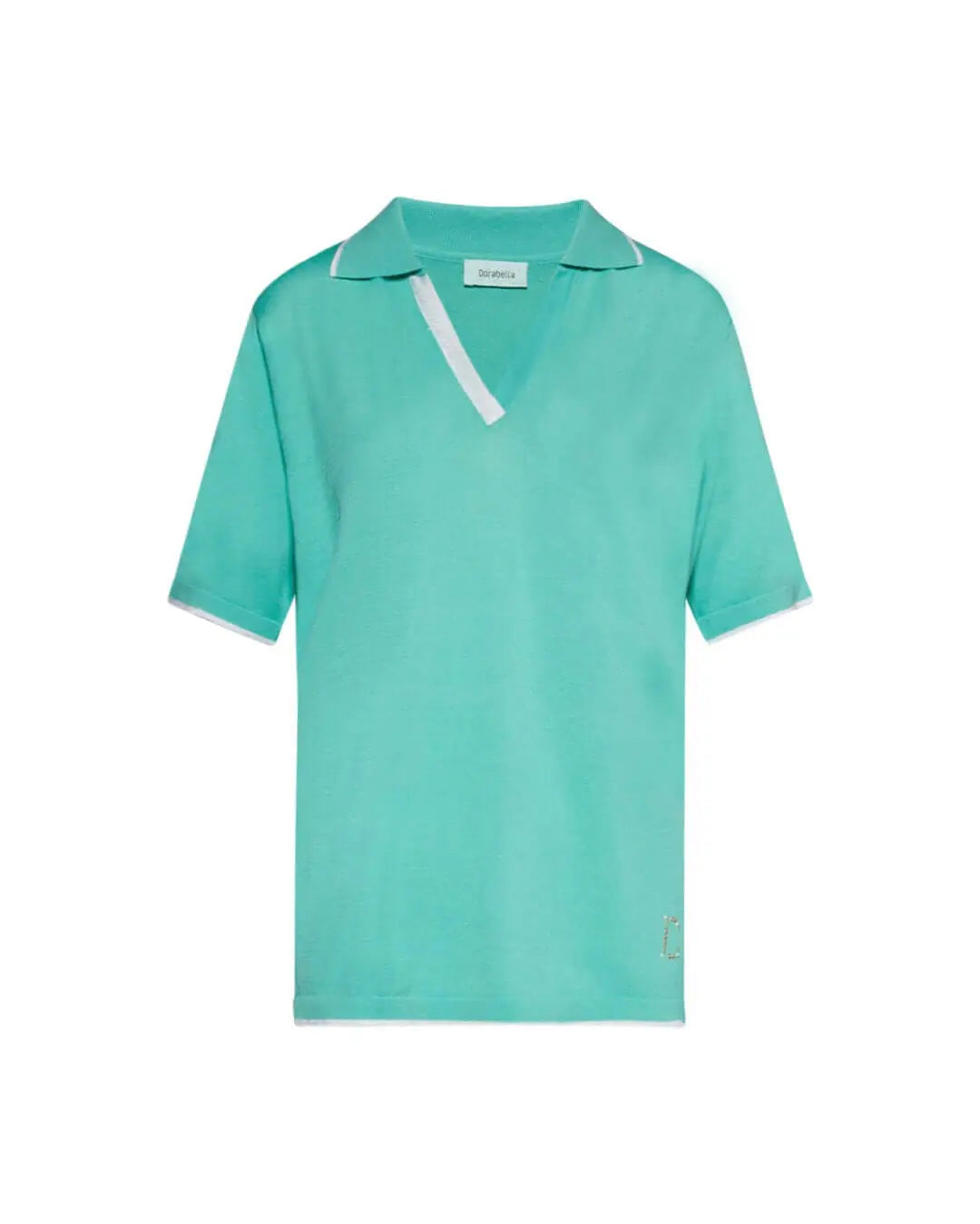 Maglia polo in viscosa VERDE - DORABELLA – Dorabella